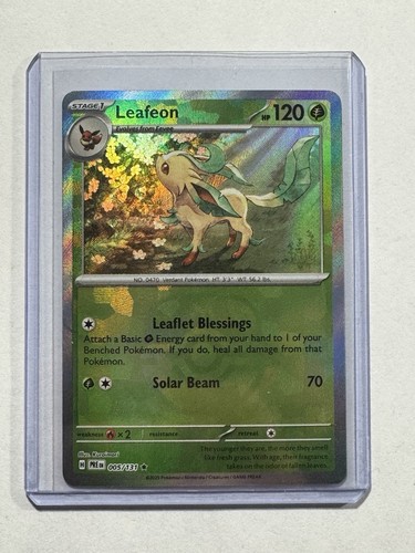 Pokemon SV Prismatic Evolutions Leafeon Master Ball Reverse Holo 005/131 English | eBay