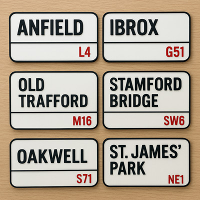 Football Ground Stadium Street Sign Custom London Style Anfield, Old ...