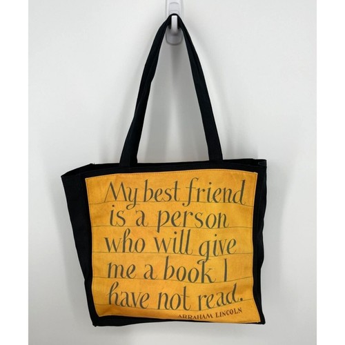 Book Lover's Quotes Tote Bag Sturdy Thick Canvas Zip Compartment | eBay