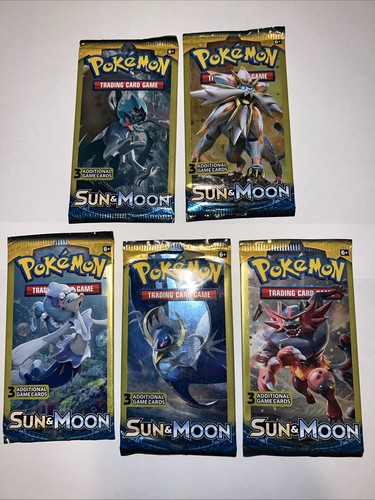 Pokemon Sun and Moon Base Set 3 Card Mini Booster Pack Complete Art Set ...