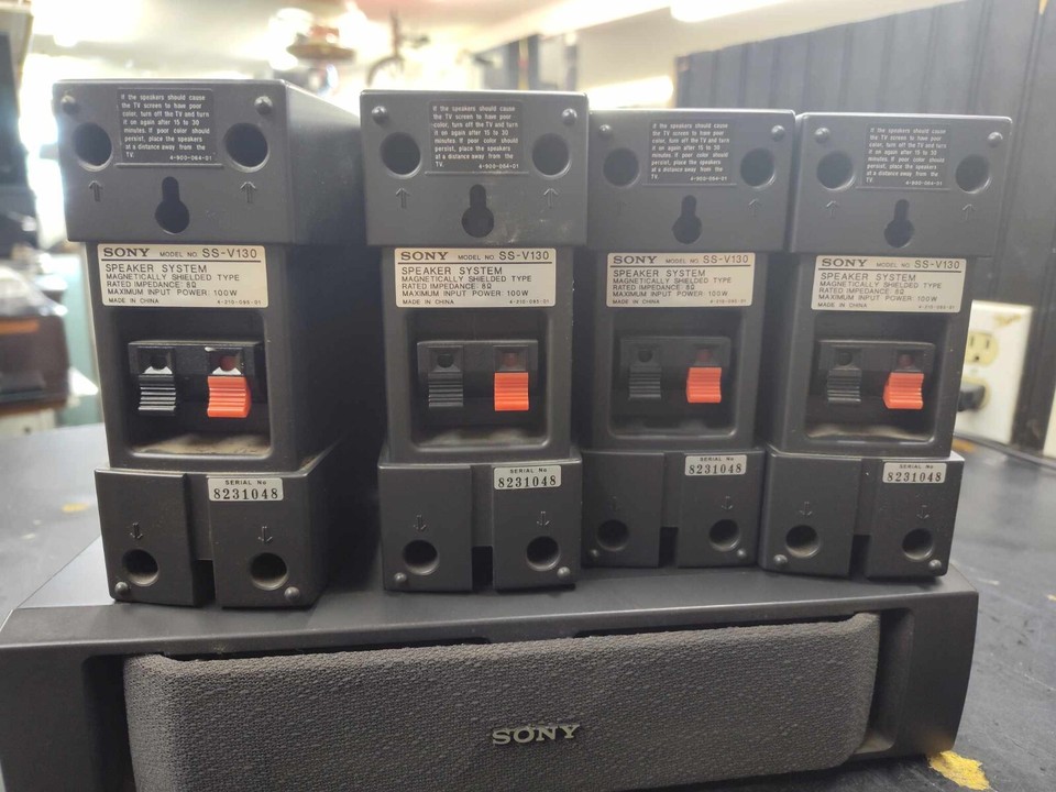 Sony Speaker System SS-CN130 Center Channel & (4) SS-V130 Front/Rear ...