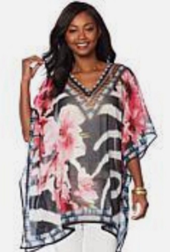 Asa Kaftans Sheer V Neck Short Caftan Tunic Top Shirt Shahs of Sunset ...