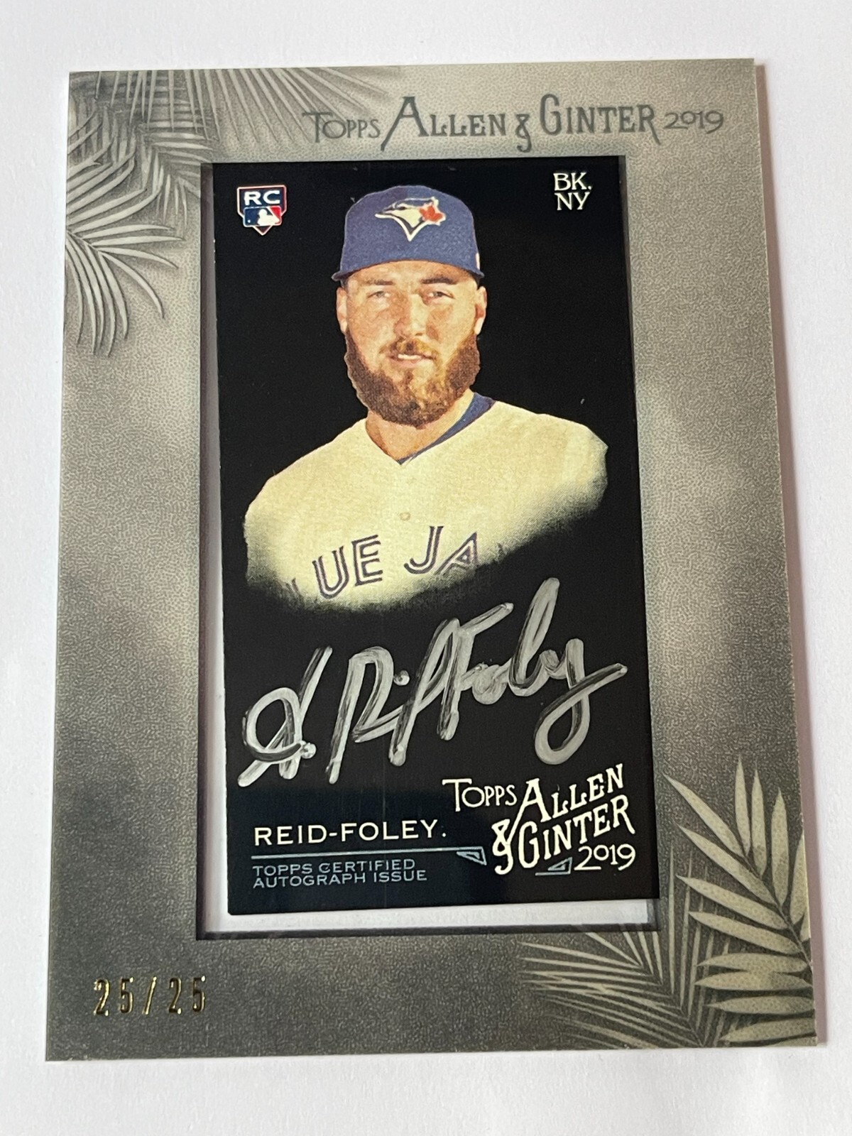 2019 Topps Allen & Ginter Black Frame Mini Auto Sean Reid-Foley #MA-SR ...