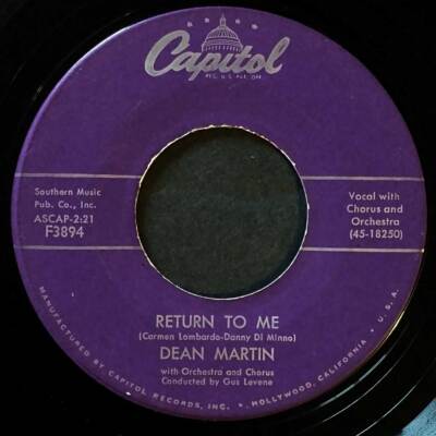 Dean Martin - Return To Me / Forgetting You [7" 45 rpm Single] Capitol ...