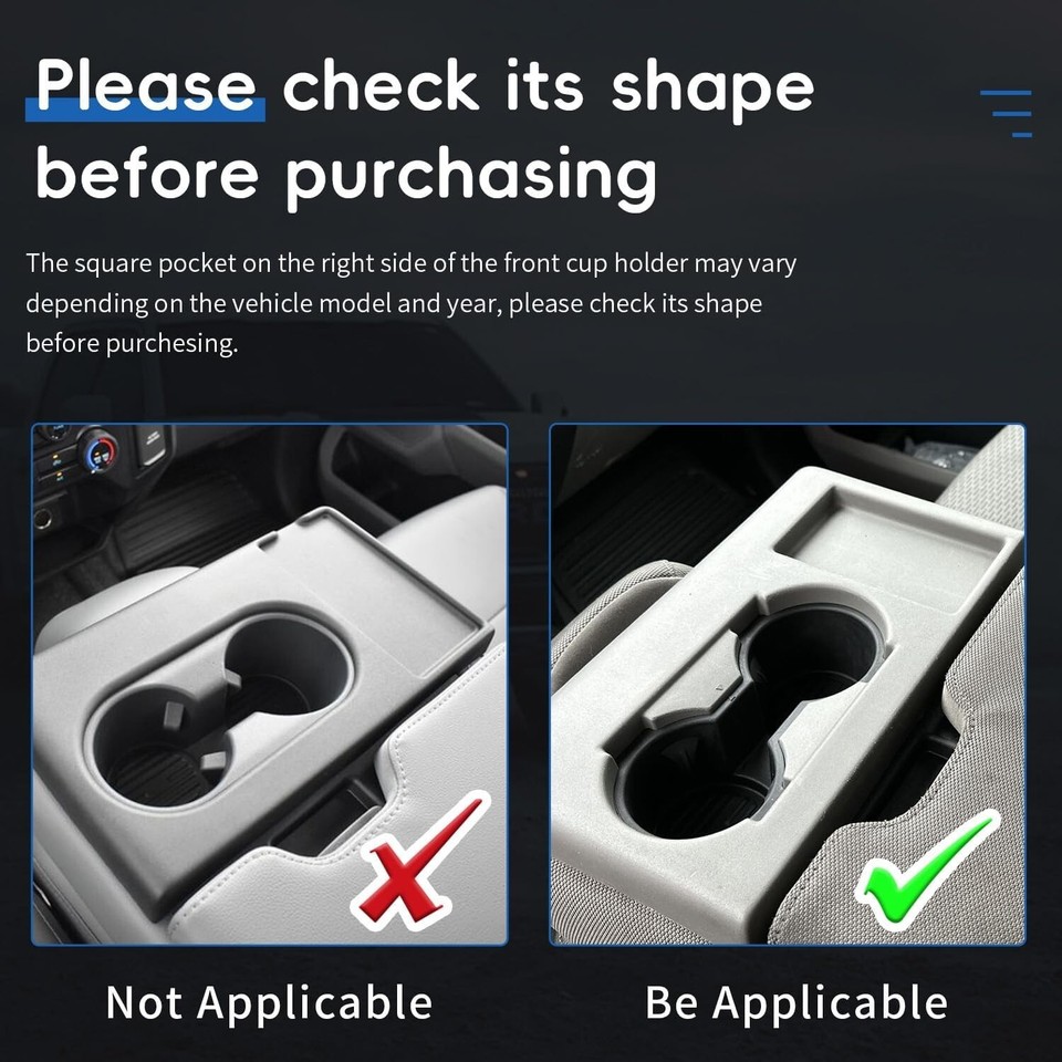 Auovo Cup Holder Insert for Ford F150 F250 F350 F450 Accessories Mat ...