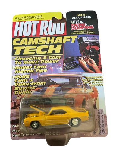 Racing Champions ‘69 Chevy Camaro Yellow Hot Rod Magazine Camshaft Tech ...