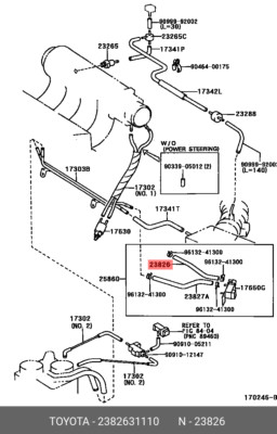 Genuine OE hose, fuel vapor feed, no.1, 2382631110 for TOYOTA 23826 ...