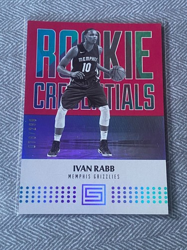 2017 Status #’d /299 Rookie Credentials Red #22 Ivan Rabb Memphis ...