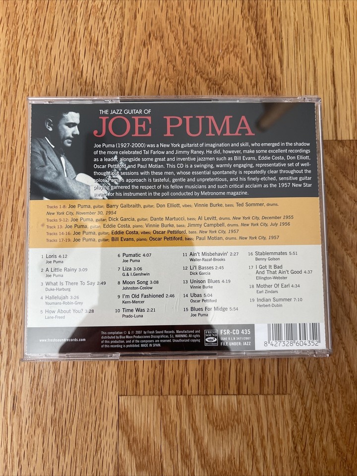 The Jazz Guitar of Joe Puma * by Joe Puma (CD, Feb-2007, Fresh Sound ...