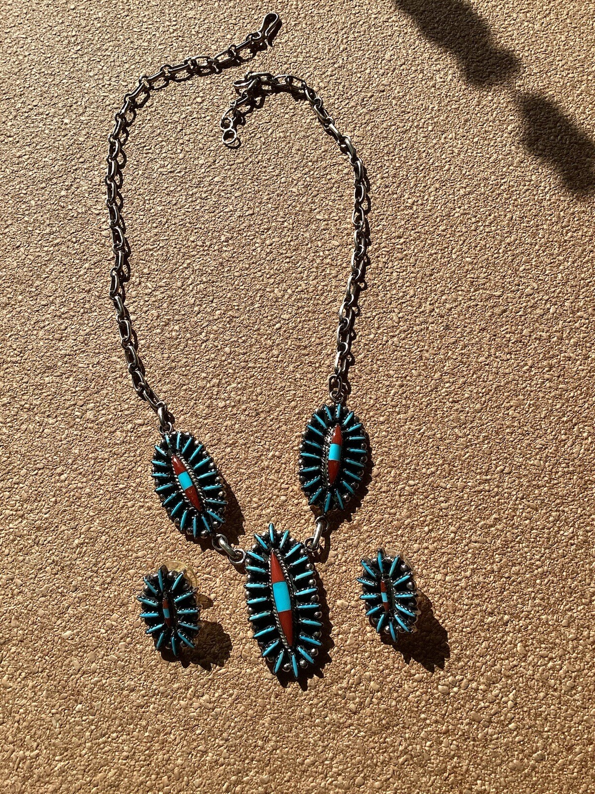 Navajo sterling silver indian jewelry vintage Necklac… - Gem