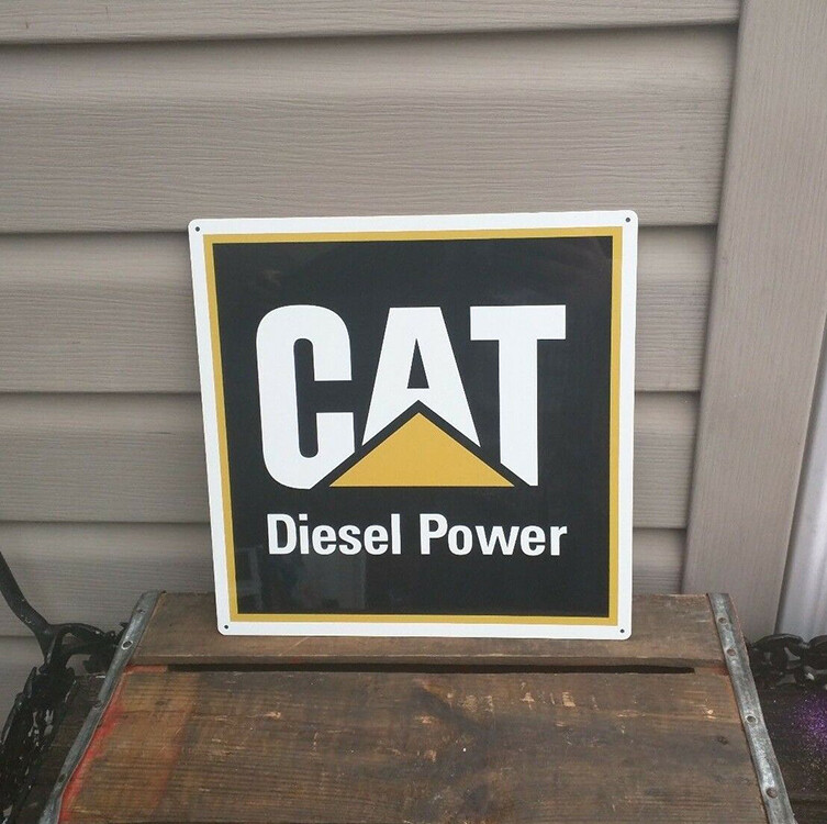 CAT DIESEL POWER CATERPILLAR METAL SIGN SKID STEER SHOP GARAGE 12X12 50133