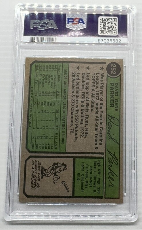 1974 Topps Dave Parker Rookie Card RC #252 PSA 7 NM Pirates | eBay