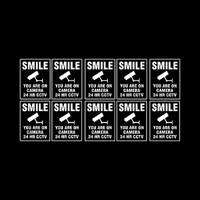 CCTV Window Sticker, Sign Pack of 10 - 75mm x 100mm (A7) - Security ...