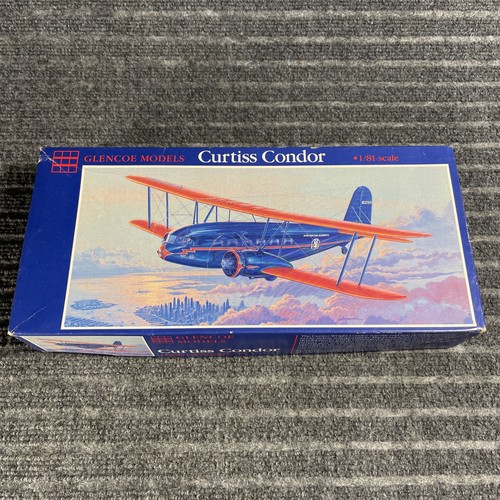 Vintage Glencoe Models Curtiss Condor Bi-Plane 1/81 Airplane Model Kit ...