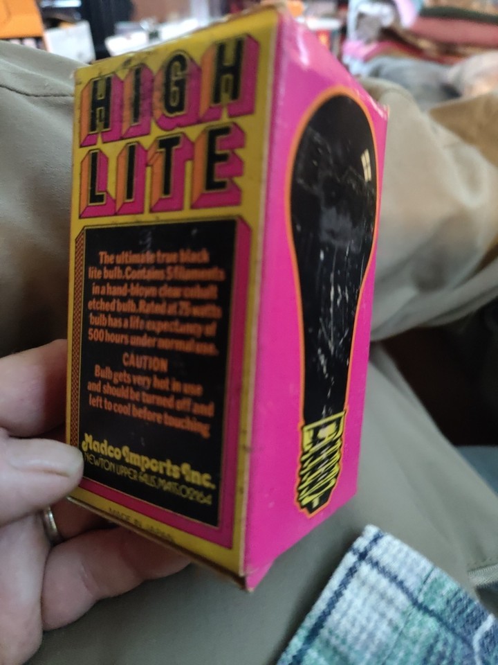 Vintage High Lite The Ultimate Black Lite Bulb 75W Madco Imports Made ...