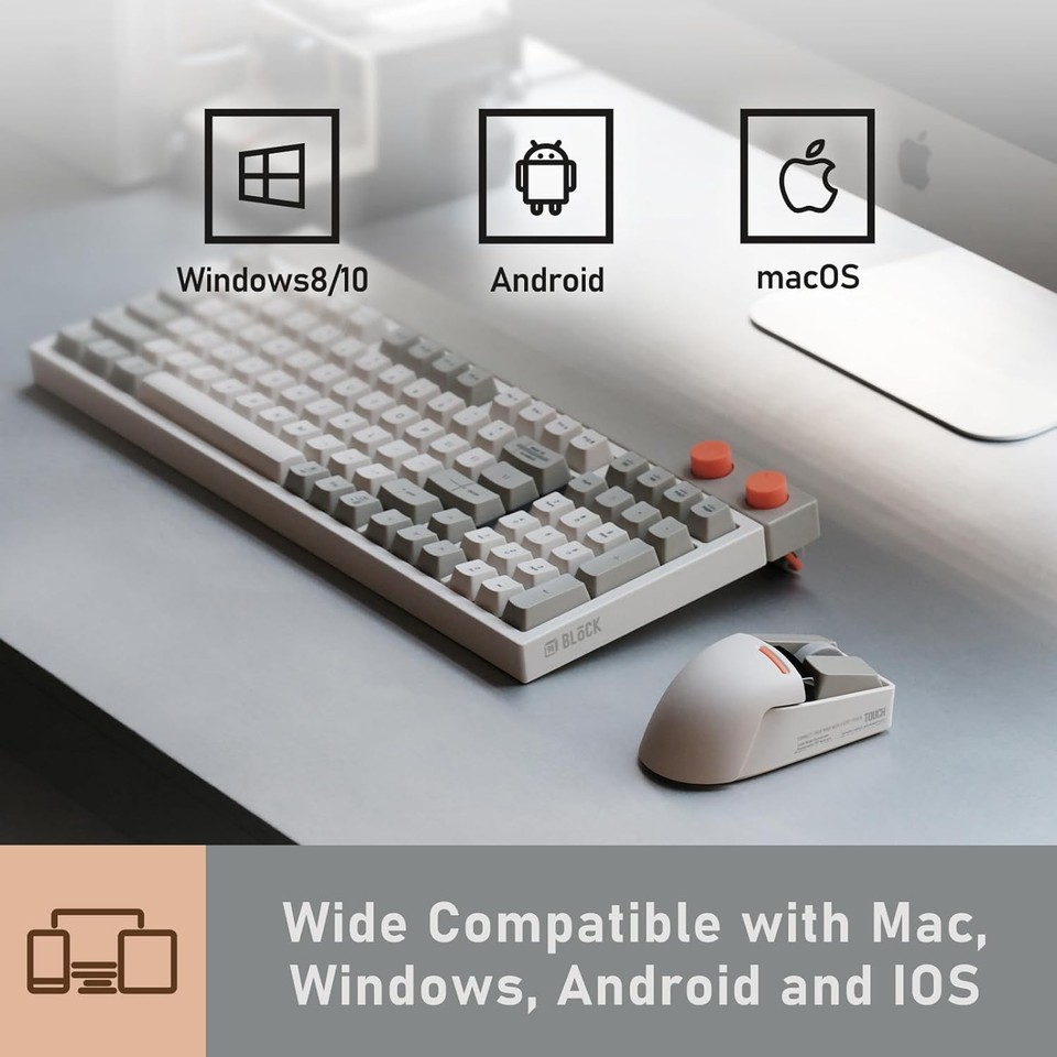 LOFREE Touch PBT Wireless Mouse with USB Receiver, Block Retro Grey | eBay