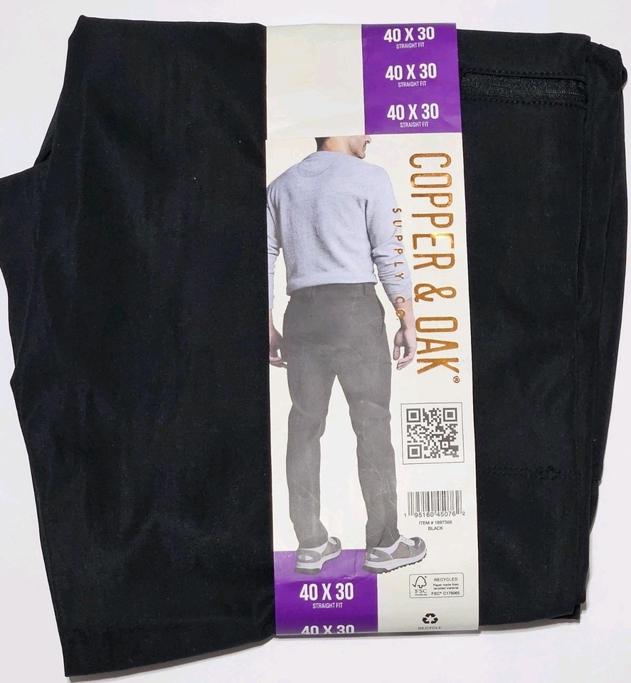 New w/Tag's Copper & Oak Men's Tech Utility Pant Straight Fit Black ...