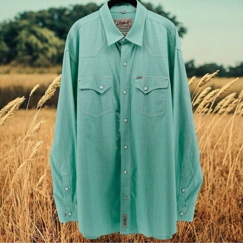 Rafter C Light Turquoise Long Sleeve Buttonup Cowboy Country Outdoors ...