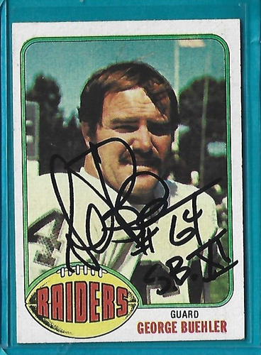 GEORGE BUEHLER signed 1976 Topps football card #495 OAKLAND RAIDERS | eBay