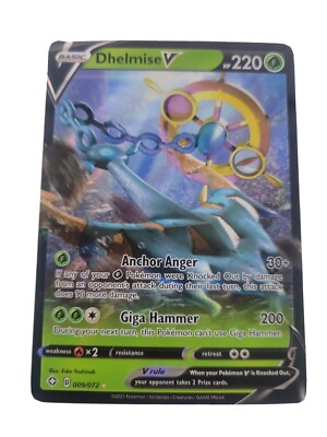 Pokémon TCG Dhelmise V Shining Fates 009/072 Holo Ultra Rare Grass Full ...