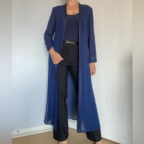 Joseph Ribkoff Long Chiffon Duster Lightweight Minimalist Duster Coat ...