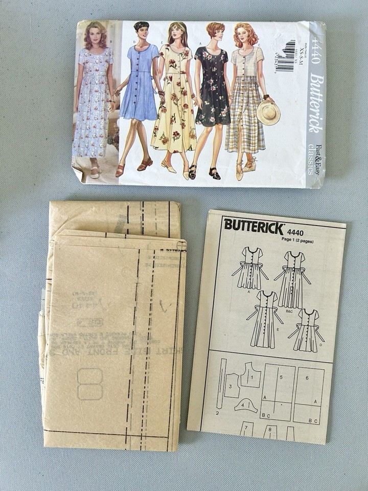 Butterick 4440 Dress Sewing Pattern Misses Petite XS-M Uncut Vintage ...