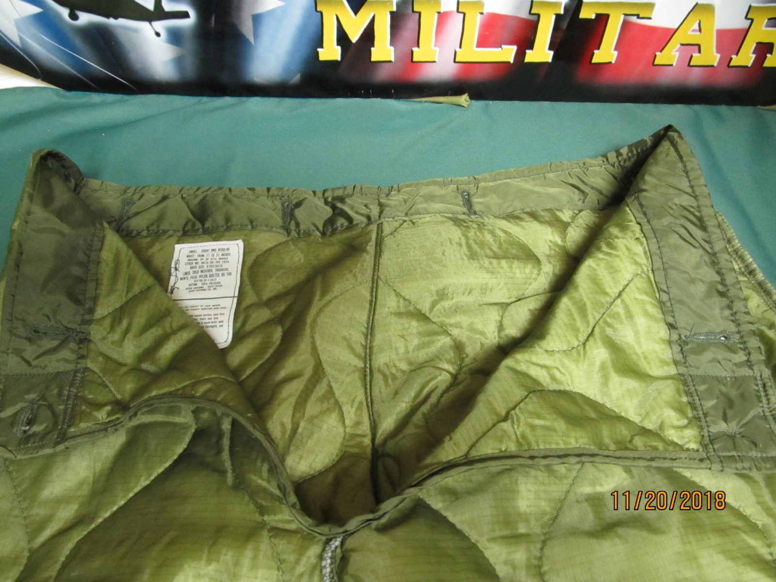 M65 COLD WEATHER FIELD PANTS LINER M-65 M51 SM MED Military Issue Mint ...