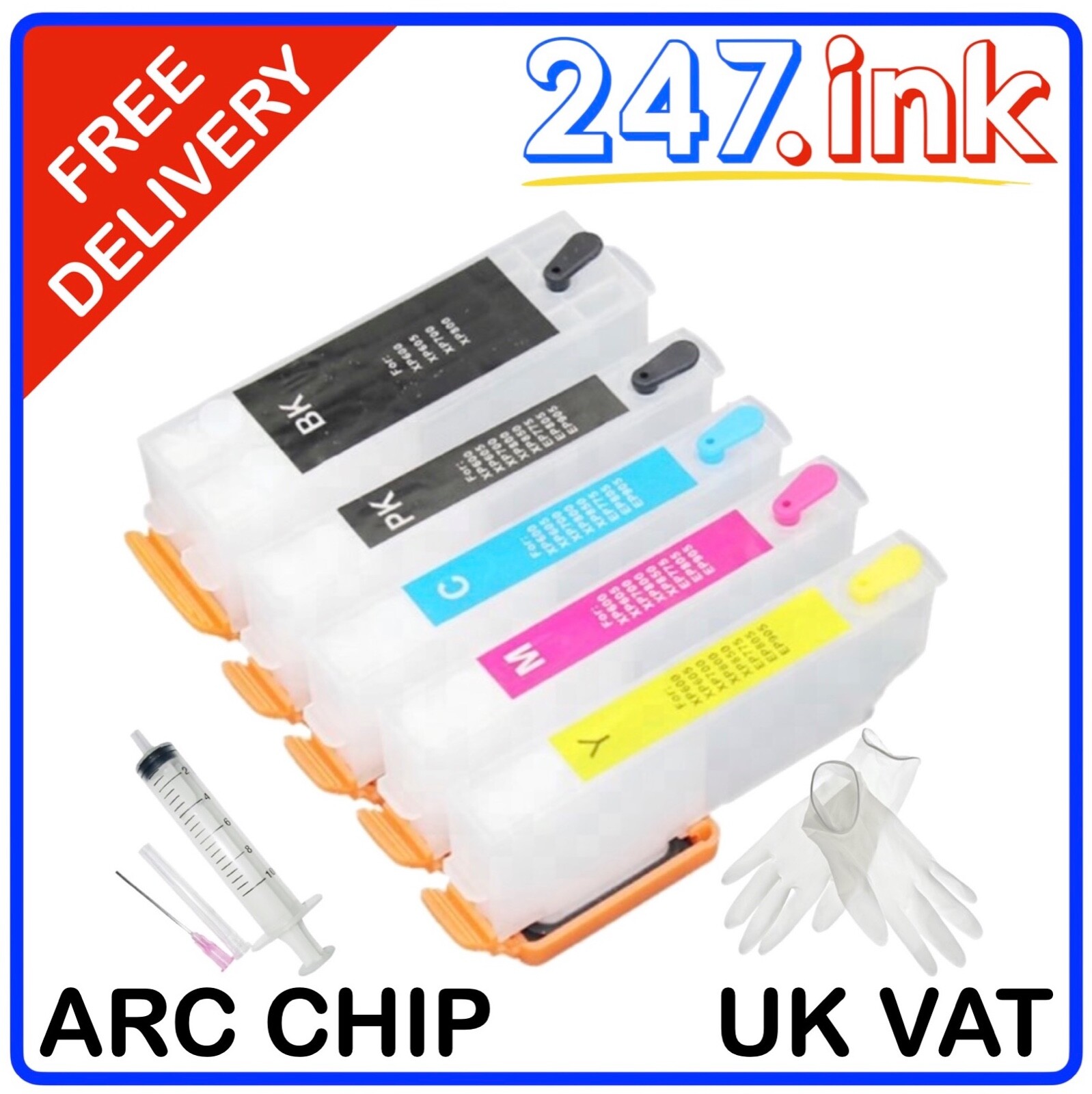33XL Refillable ARC Cartridges For Epson XP830 XP900 XP7100 (LOT) non ...