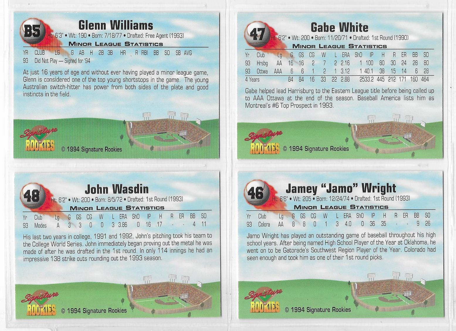 Gabe White 1994 SIGNATURE ROOKIES MLB BASEBALL AUTOGRAPH CARD #47 Expos ...