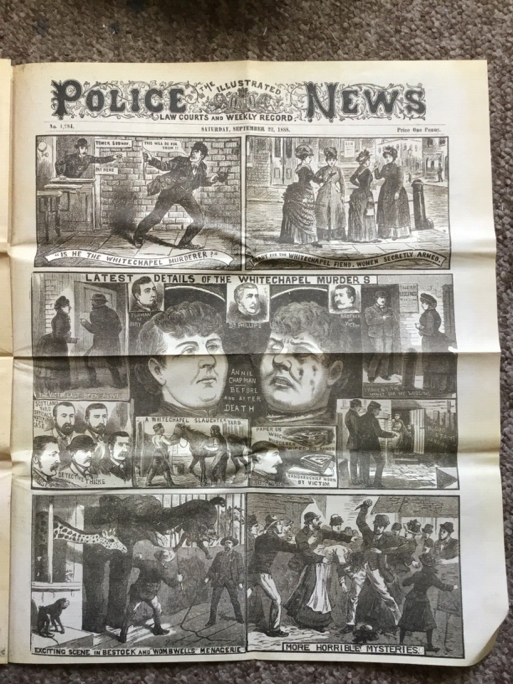 JACK THE RIPPER 1888 POLICE NEWSPAPER *8 PAGES* & POLICE WITNESS ...