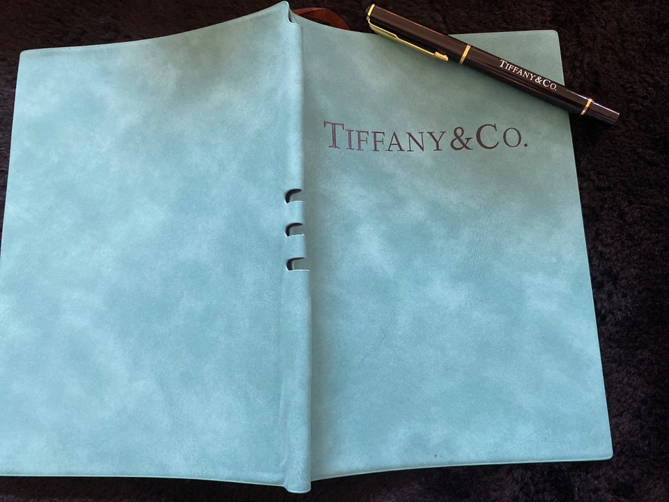 TIFFANY &CO Teal Leather Suede Notebook with Pen | eBay