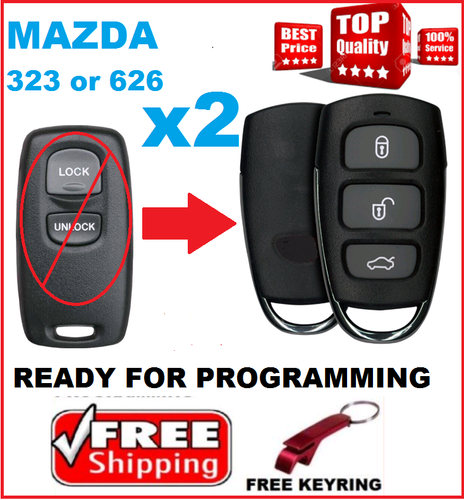 2x REMOTE Controls suitable for MAZDA 323 626 1999 2000 2001 2002 2003 ...