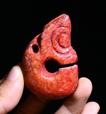 5.5CM China Hongshan Culture Old Jade Carved Yu Pig Dragon Hook Amulet ...