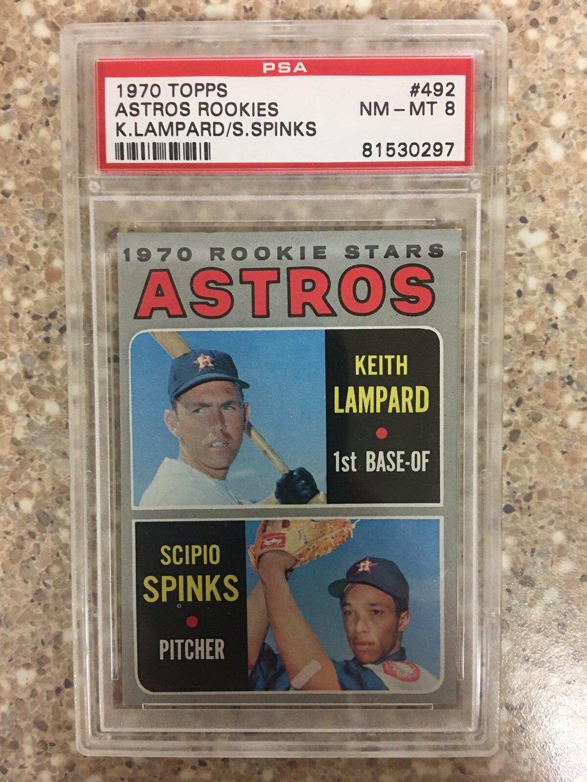 1970 Topps PSA 8 #492 Astros Rookies - Keith Lampard, Scipio Spinks ...
