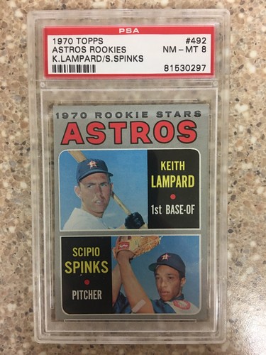 1970 Topps PSA 8 #492 Astros Rookies - Keith Lampard, Scipio Spinks ...