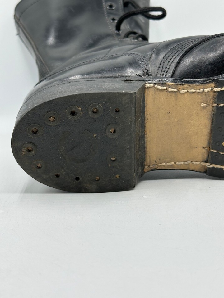 Vtg Corcoran Jump Boots Black Leather Men’s 9.5 D Military Combat Red ...