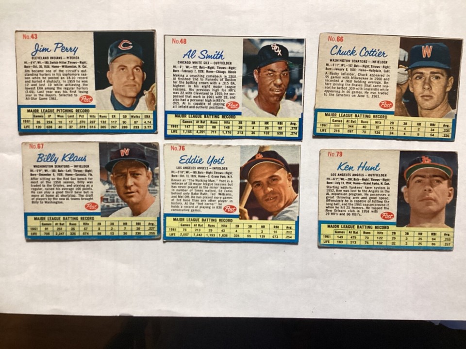 1962 Post Cereal Baseball 24 Card Lot Low Grade | eBay