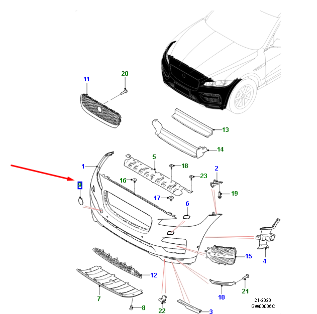 JAGUAR F-PACE X761 Front Bumper Tow Eye Cover T4A8363LML NEW GENUINE | eBay