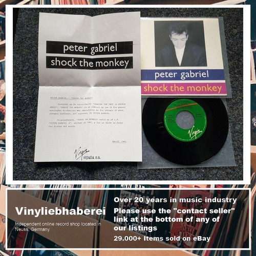 Peter Gabriel - Shock the monkey 7'' Single SPAIN PROMO WITH INFO SHEET ...