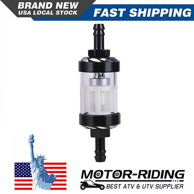 Universal 8mm 5/16"Inline Reusable Motorcycle Fuel Filter Gas Washable ...