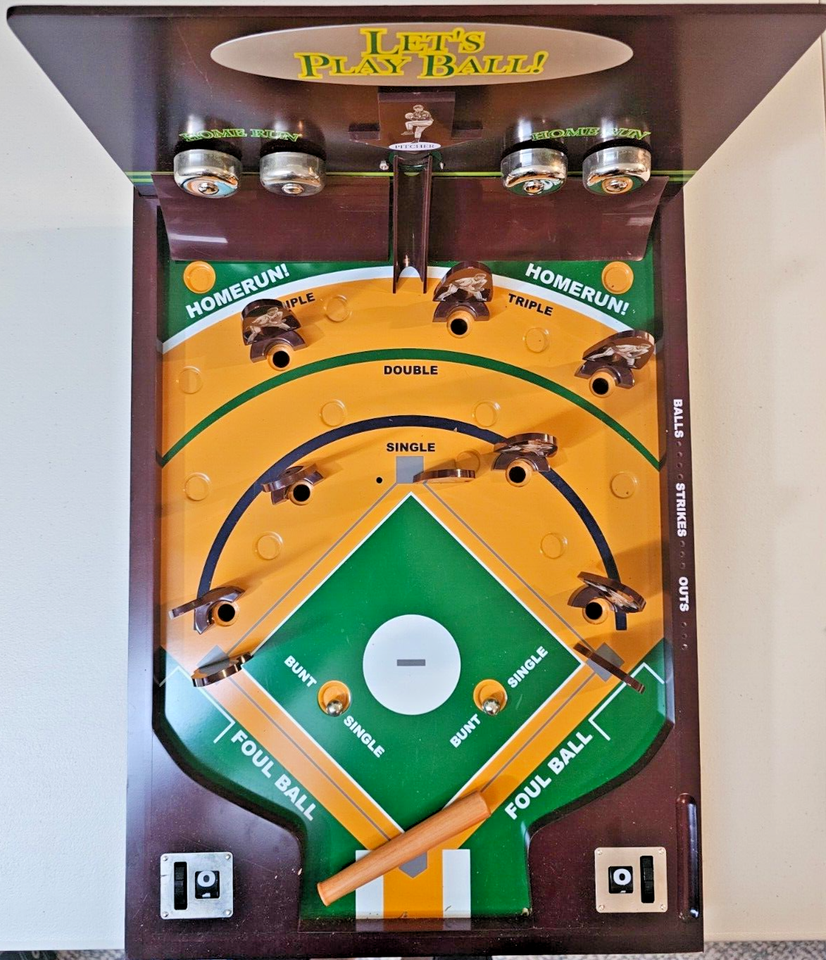 Lets Play Ball Pinball Arcade Baseball Action Game Wood Tabletop ...