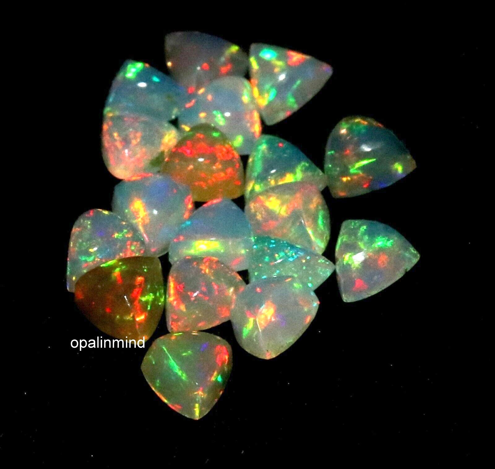 Natural Ethiopian fire opal cabochon trillion shape opal white opal ...