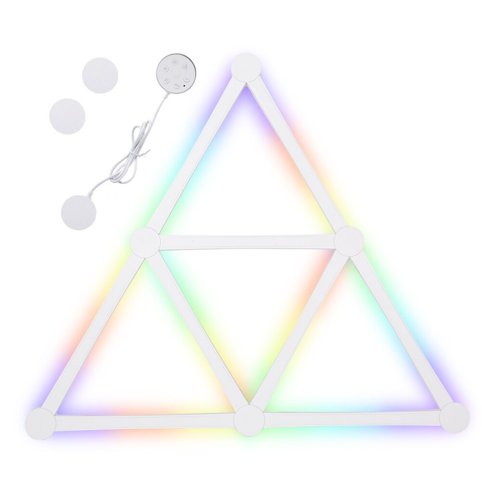 9PCS RGB Wall Splicing Lights APP Smart Control Dimmable LED Gaming ...