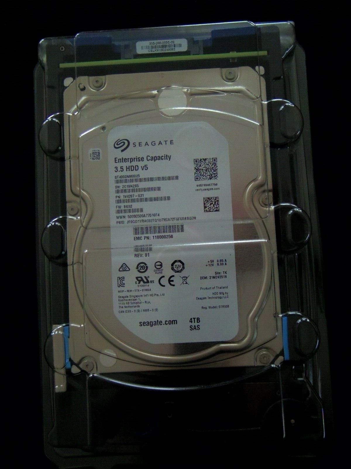 EMC VX-VS07-040 4TB 7.2K 3.5" SAS HDD Hard Drive for VNX5500 VNX5700 ...