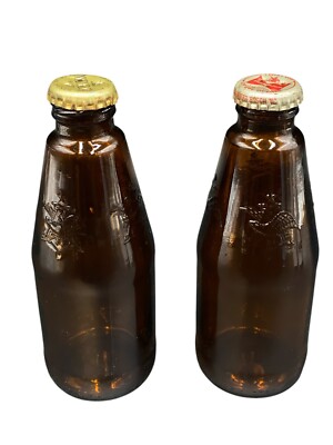 Budweiser Brown Amber Glass Beer Bottles 12 Oz Anheuser-Busch Salt ...