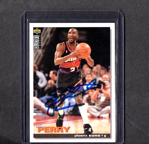 1996 UD COLL. CHOICE BASKETBALL CARD SIGNED IP AUTO ELLIOT PERRY ...