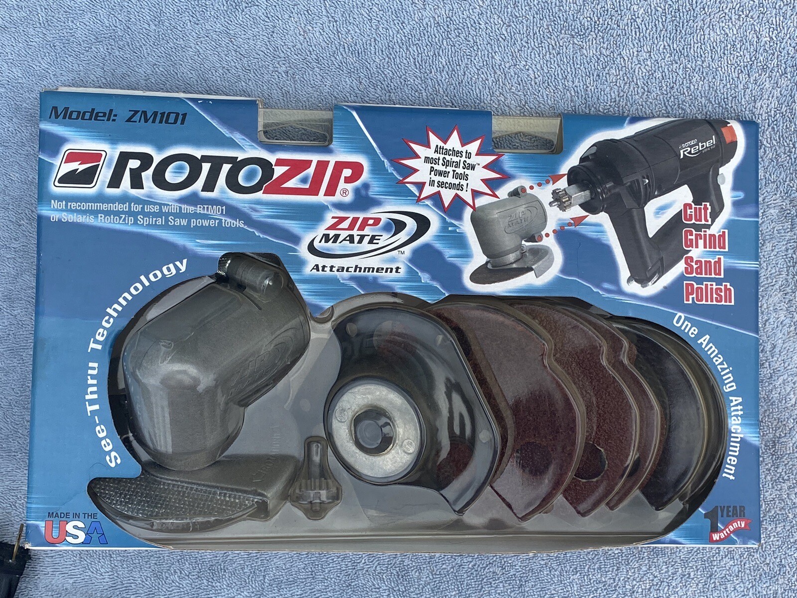 Rotozip SCS01 Spiral Saw & Circle Guide ZM101 Zip Mate Attachment & New ...