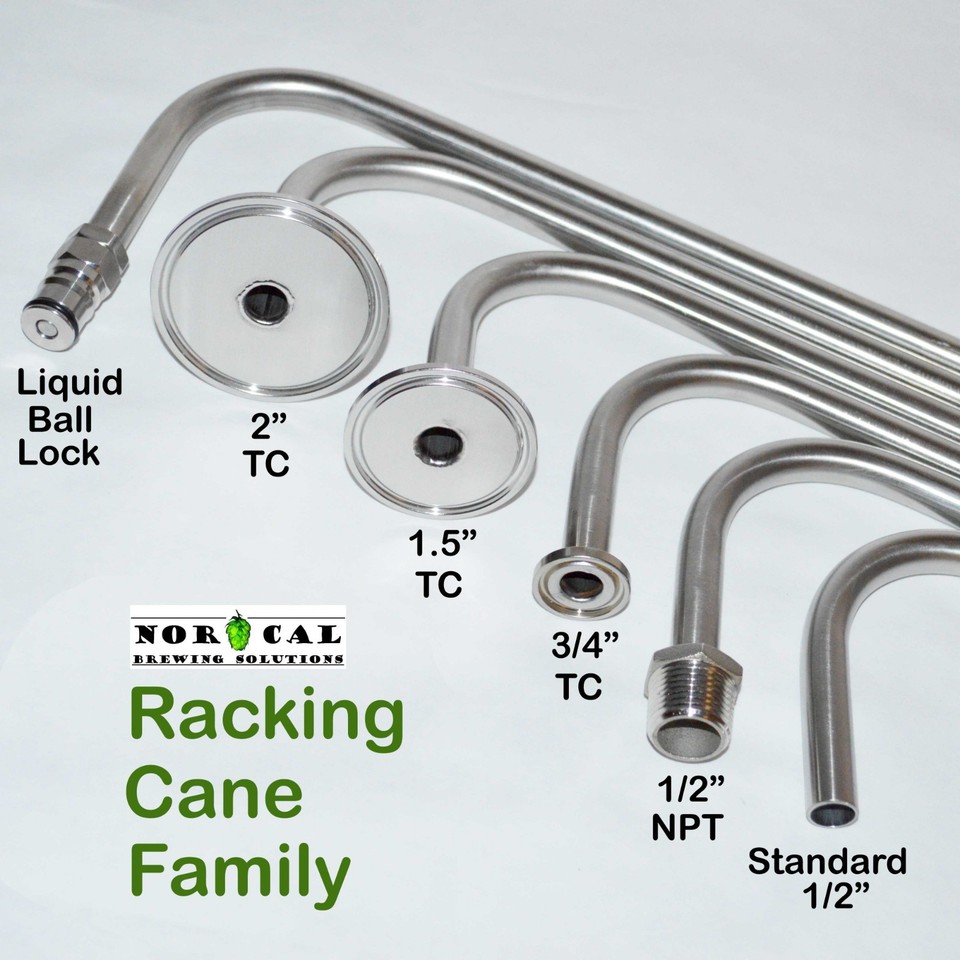 Jaybird Stainless Steel .75" Tri Clover RACKING CANE 34" Long Beer Wine ...