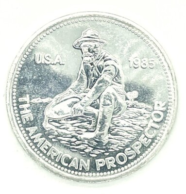 ENGELHARD 1 Ounce Prospector Collectible Silver Round Coin Bullion 1985 ...