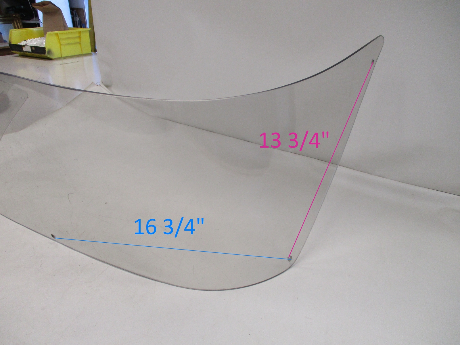 WINDSHIELD PLASTIC FORM CLEAR PLEXIGLASS PORT SIDE 32" L X 12 3/4" H ...